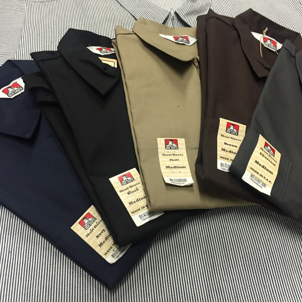 Ben Davis Short Sleeve Half Zip PlaidTwill Shirt