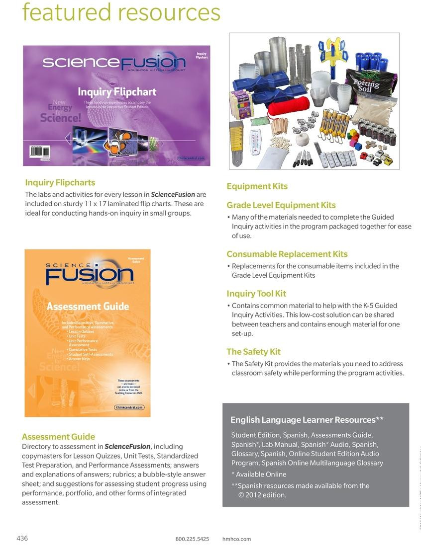 Science Fusion Grade 6-8 Module H: Matter & Energy Assessment Guide ...