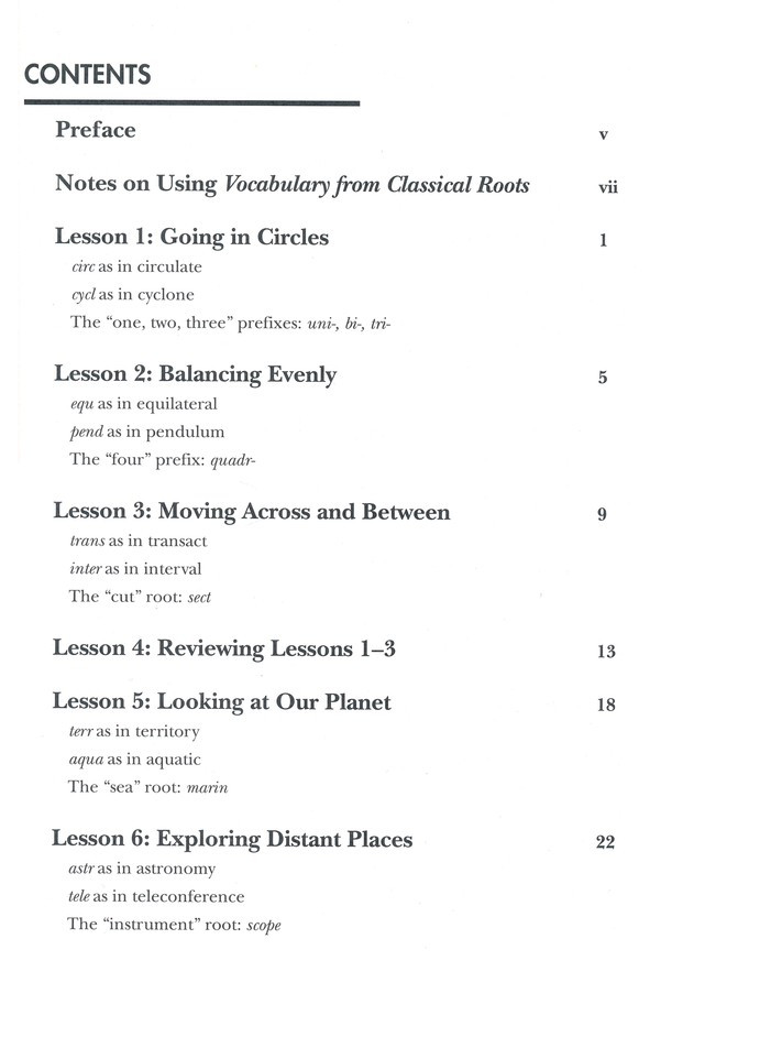 Vocabulary from Classical Roots Grade 5 - Book 5 - Classroom Resource ...