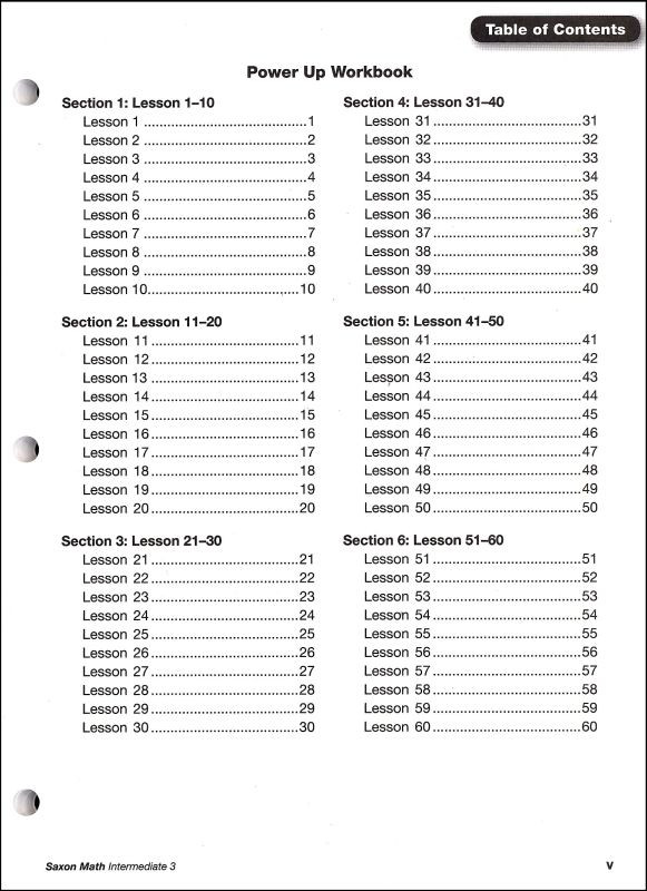 Saxon Math Grade 3 Intermediate Power Up Workbook 2012 - Classroom ...
