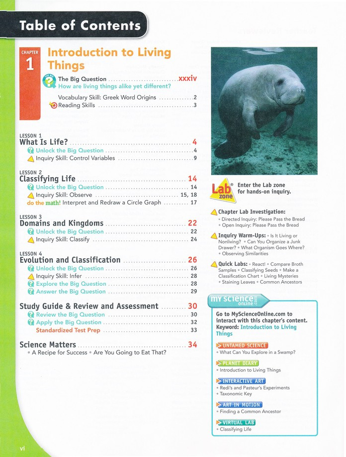 Interactive Science Grades 6-8 Life Science Student Workbook ...
