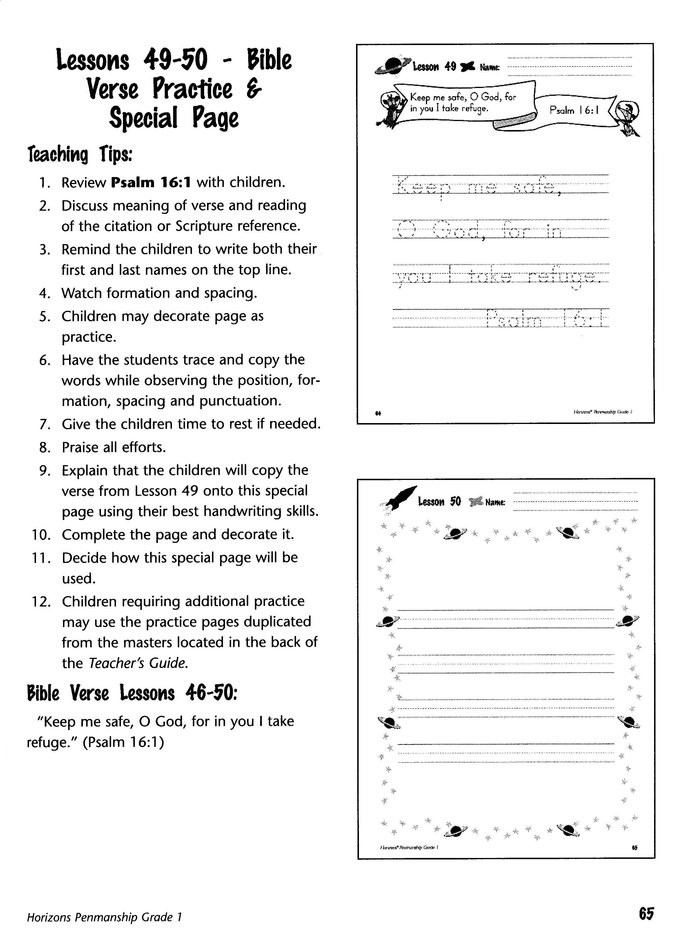 Horizons Penmanship Grade 1 Complete Set - Classroom Resource Center