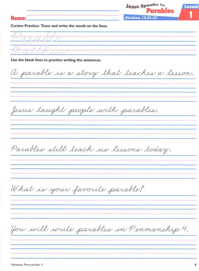 Horizons Penmanship Grade 4 Complete Set - Classroom Resource Center