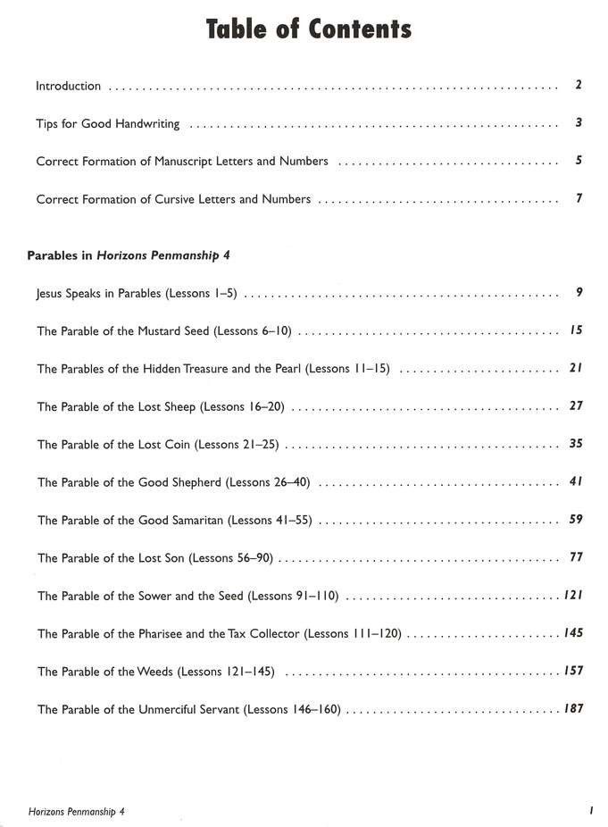 Horizons Penmanship Grade 4 Student Workbook - Classroom Resource Center