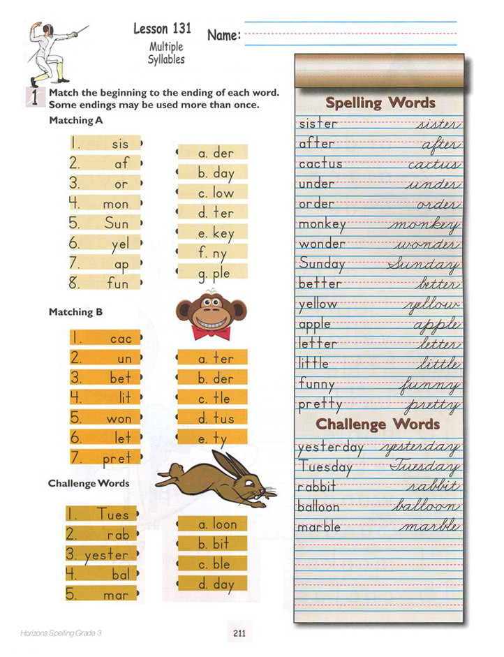 Horizons Grade 3 Spelling & Vocabulary Student Book - Classroom ...