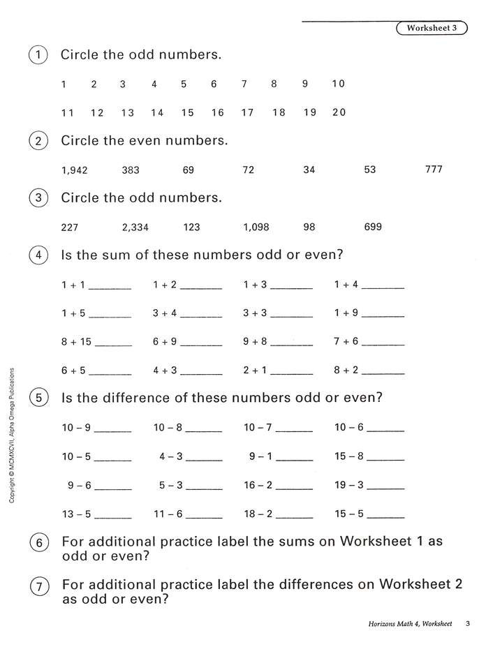 Horizons Grade 4 Math Student Workbook Packet - Classroom Resource Center