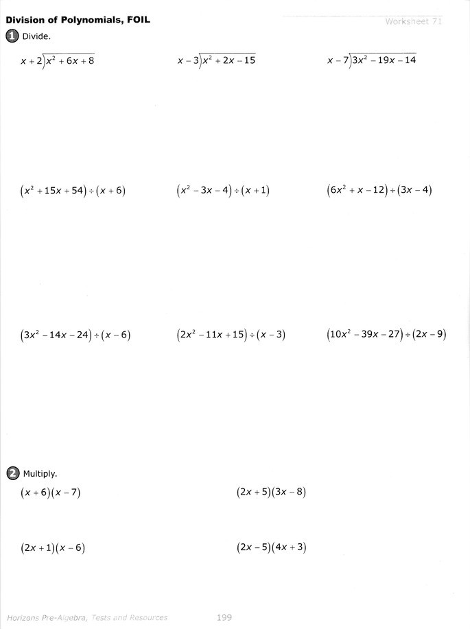 Horizons Grade 7 Math Students Test and Resources Book - Pre Algebra ...