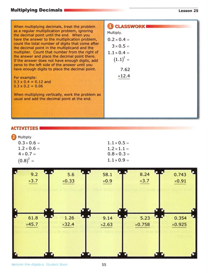 Horizons Grade 7 Math Student Book - Pre Algebra - Classroom Resource ...