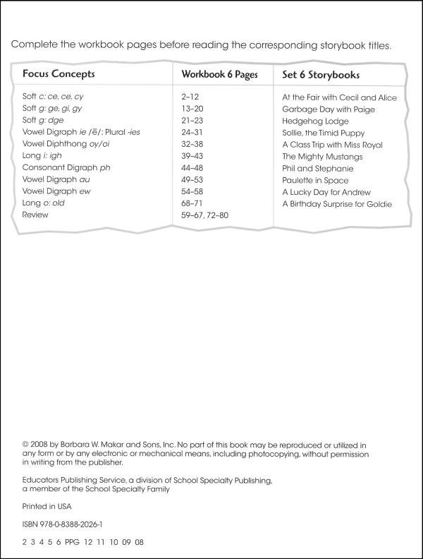 Primary Phonics Workbook 6 Grades K-2 - Classroom Resource Center