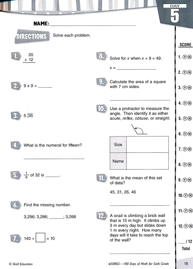 180 Days of Math Grade 6 - Classroom Resource Center