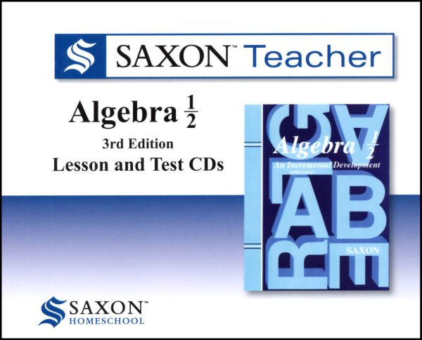 Saxon Math Algebra 1/2 3rd Edition Home School Teacher Lesson & Test CD ...