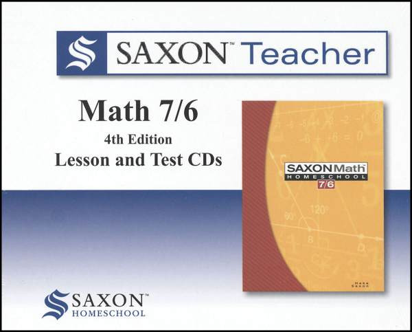 Saxon Math 7/6 4th Edition Home School Teacher Lesson & Test CD-Rom Set ...