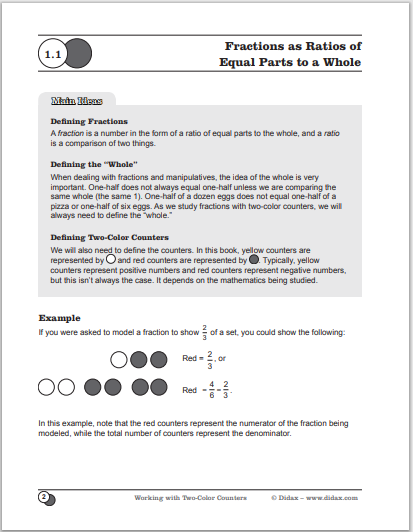 Working with Two-Color Counters - Grades 5-8 - Classroom Resource Center