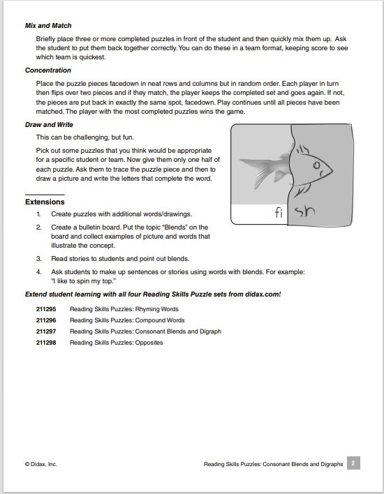 Reading Skills Puzzles: Complete Set - Classroom Resource Center