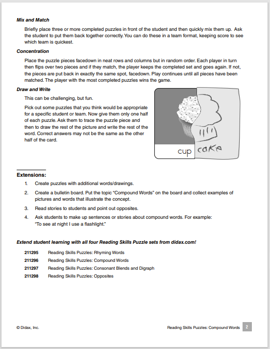 Reading Skills Puzzles: Complete Set - Classroom Resource Center