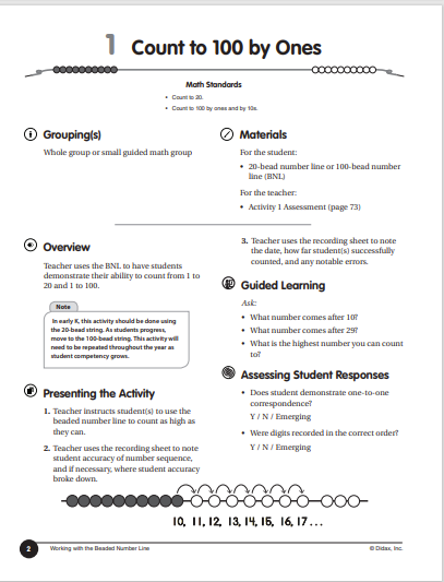 Working with the Beaded Number Line - Classroom Resource Center