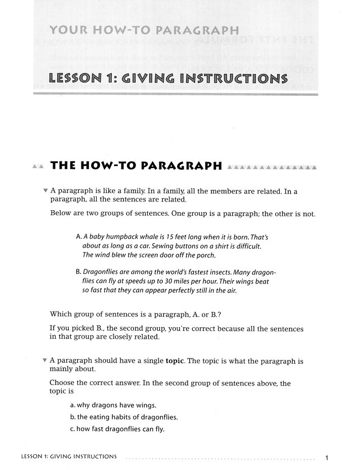The Paragraph Book 1 Student Book - Classroom Resource Center