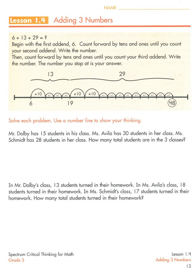 Spectrum Critical Thinking for Math Grade 3 - Classroom Resource Center