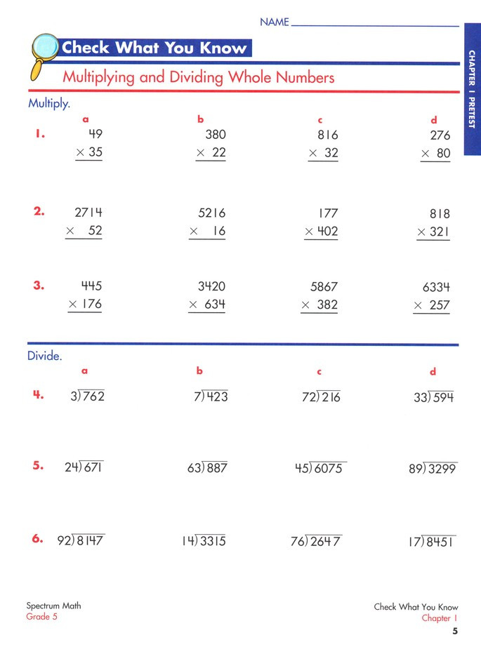 Spectrum Math Grade 5 - Classroom Resource Center