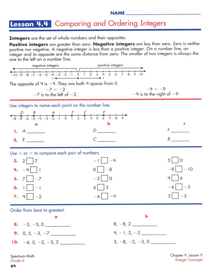 Spectrum Math Grade 6 - Classroom Resource Center