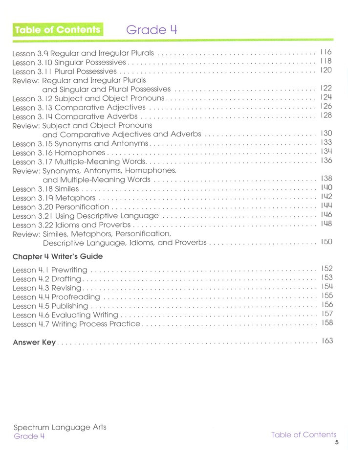 Spectrum Language Arts Grade 4 - Classroom Resource Center