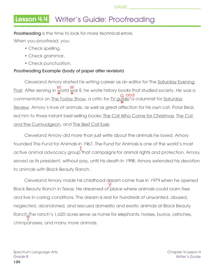 Spectrum Language Arts Grade 8 - Classroom Resource Center