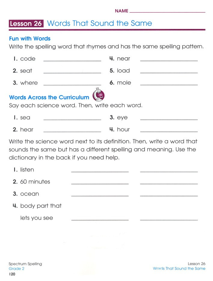 Spectrum Spelling Grade 2 - Classroom Resource Center