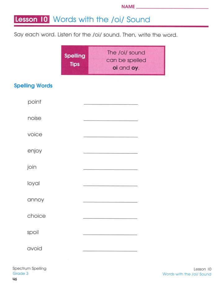 Spectrum Spelling Grade 3 - Classroom Resource Center