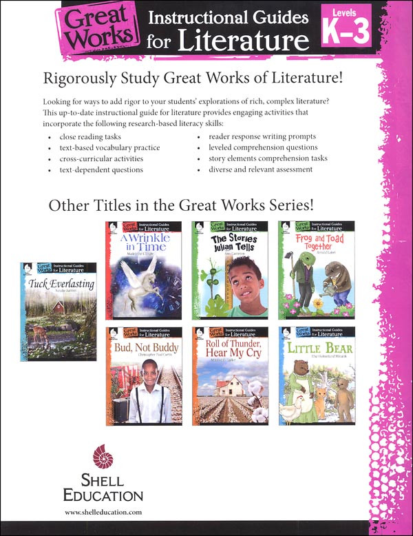 -Great Works Instructional Guides for Literature Grades K-3: Sarah ...