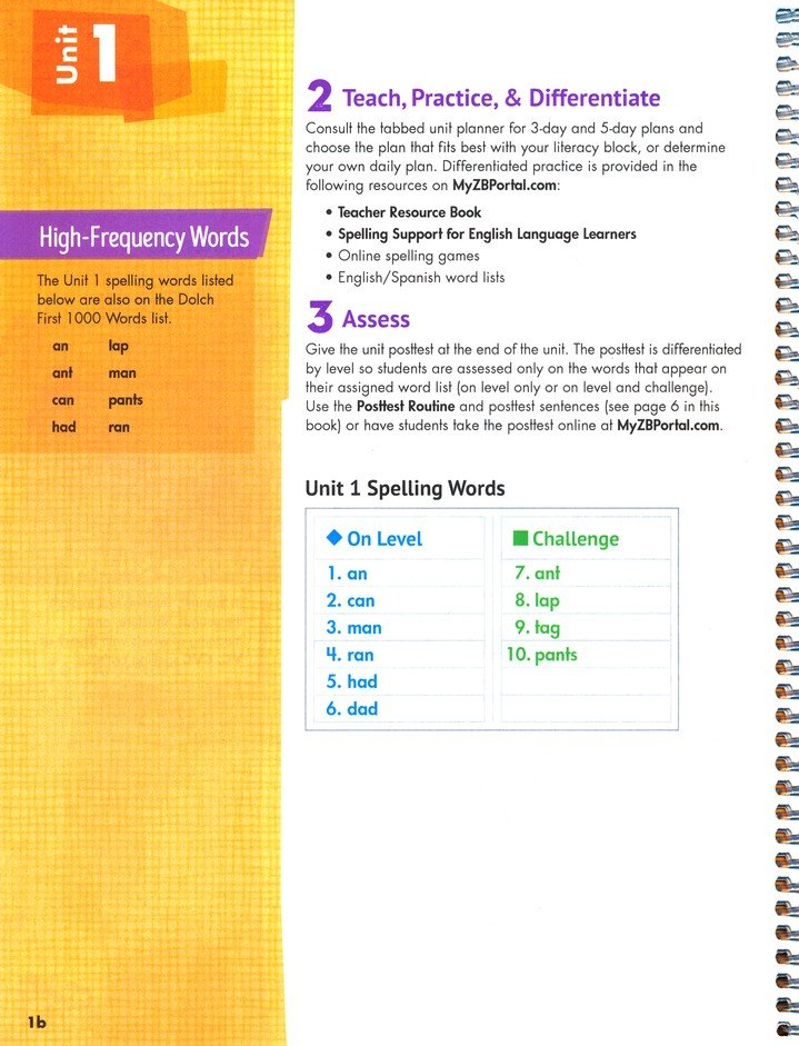 Zaner-Bloser Spelling Connections Grade 1 Student/Teacher Homeschool ...