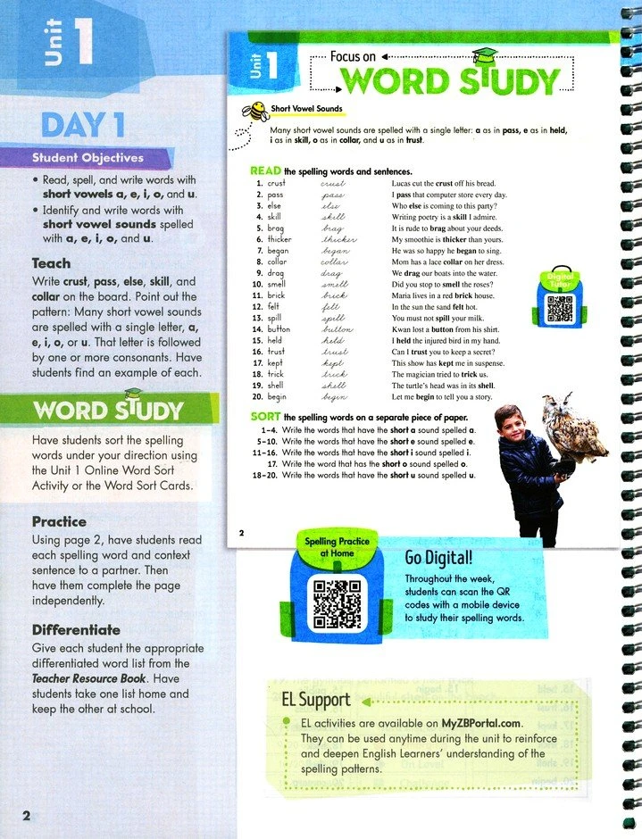 Zaner-Bloser Spelling Connections Grade 4 Student/Teacher Homeschool ...