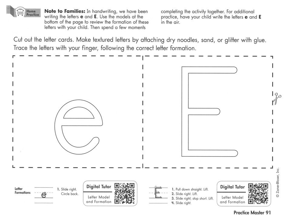 Zaner-Bloser Handwriting Grade K: Student Edition & Practice Masters ...