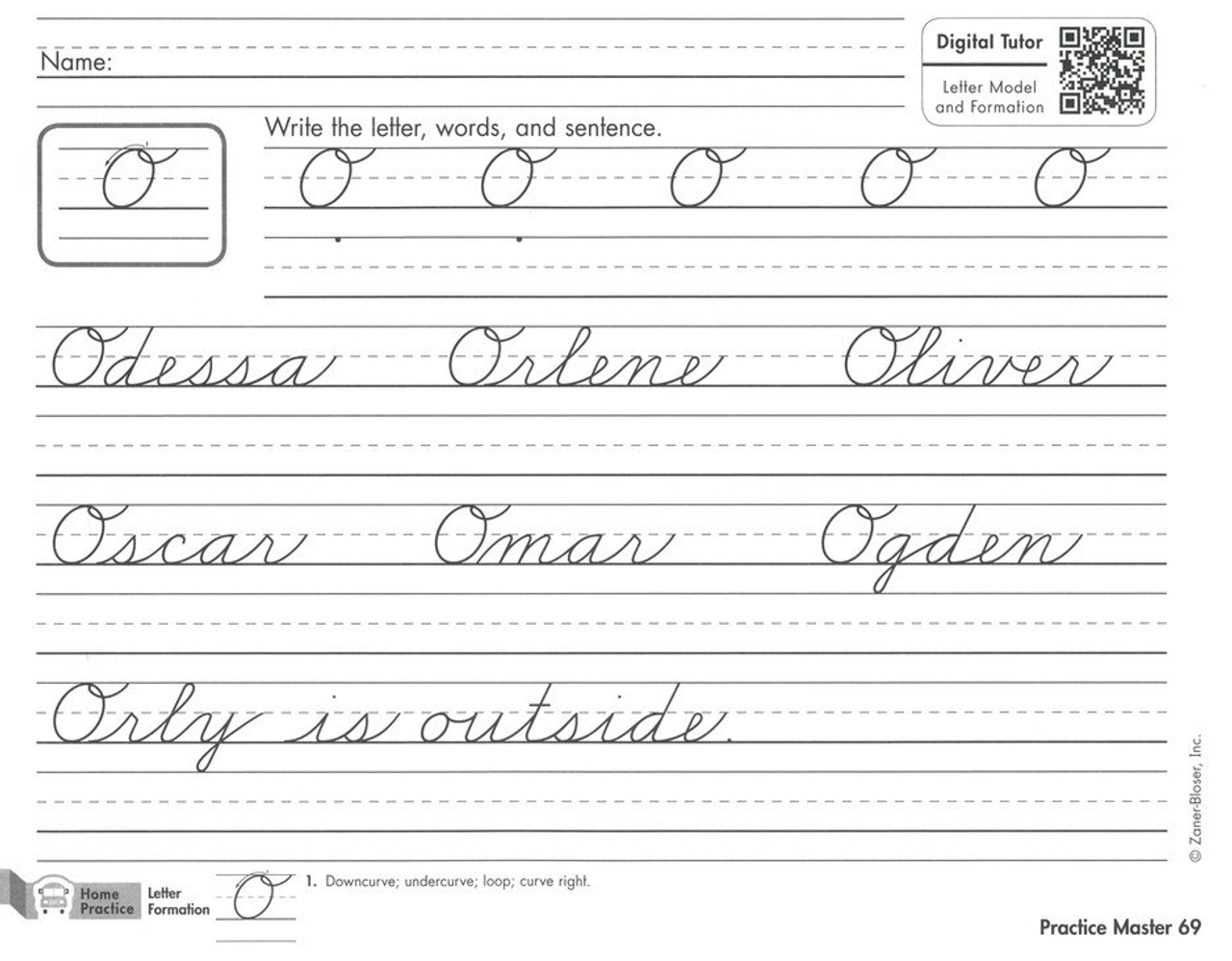 Zaner-Bloser Handwriting Grade 2C: Student Edition & Practice Masters ...