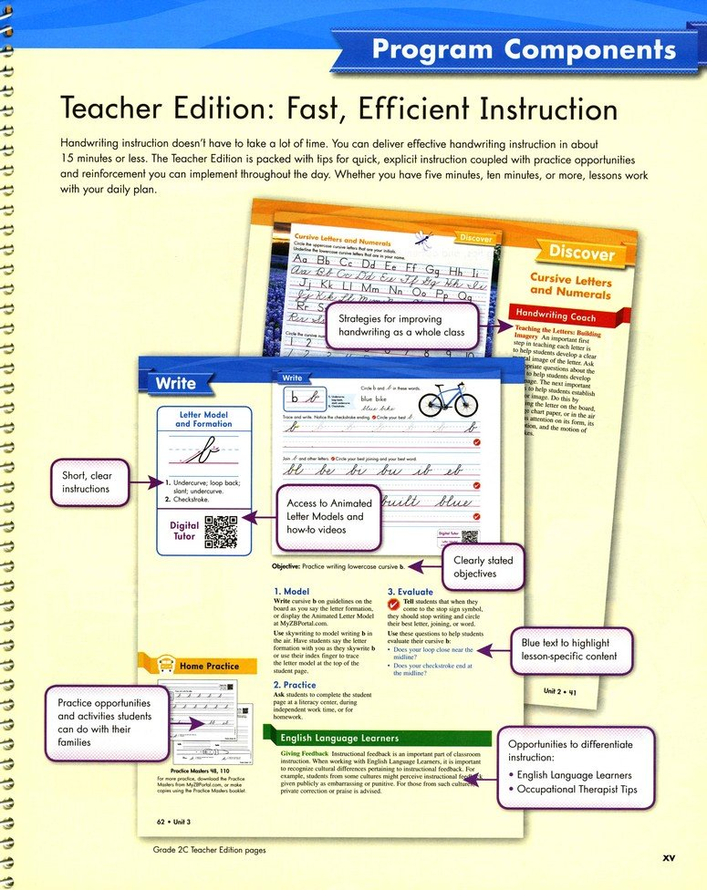 Zaner-Bloser Handwriting Grade 2: Student & Teacher Editions (Cursive ...
