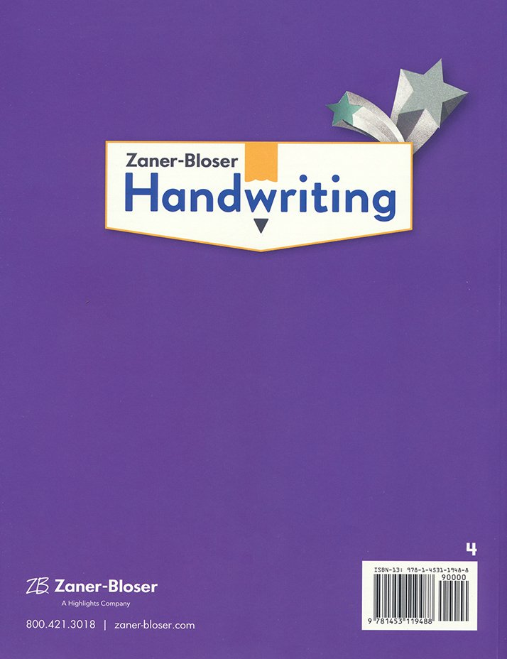 Zaner-Bloser Handwriting Grade 4: Student Edition & Practice Masters ...