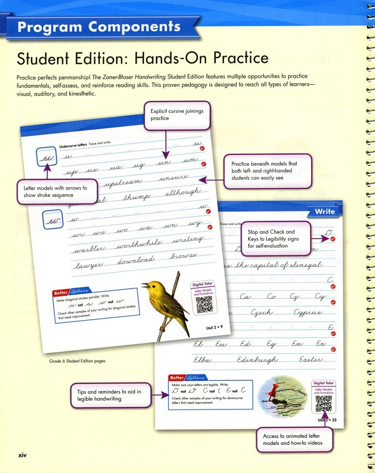 Zaner-Bloser Handwriting Grade 6: Student & Teacher Editions ...