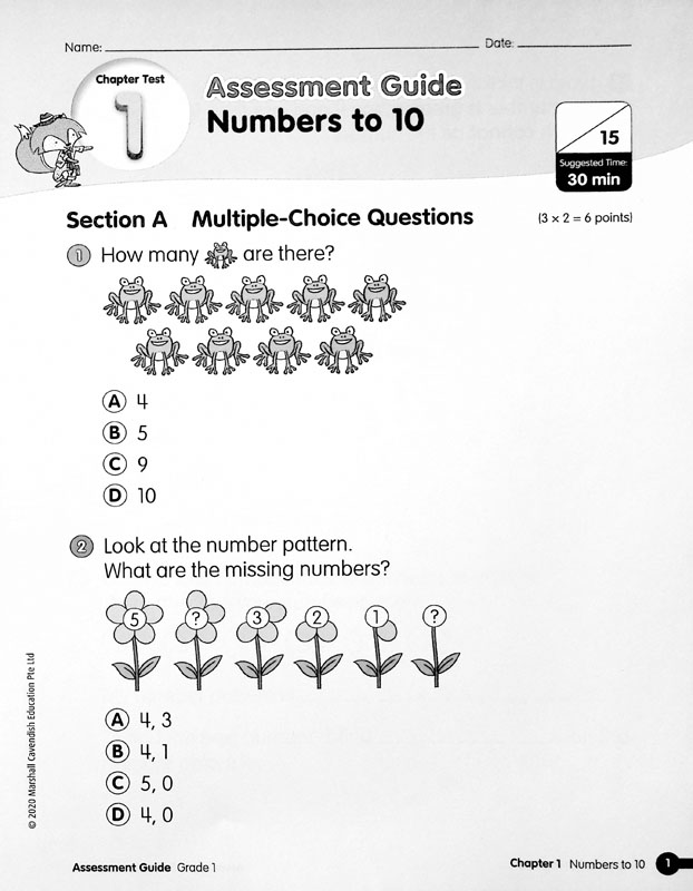 Math in Focus Assessment Guide Teacher Edition Grade 1