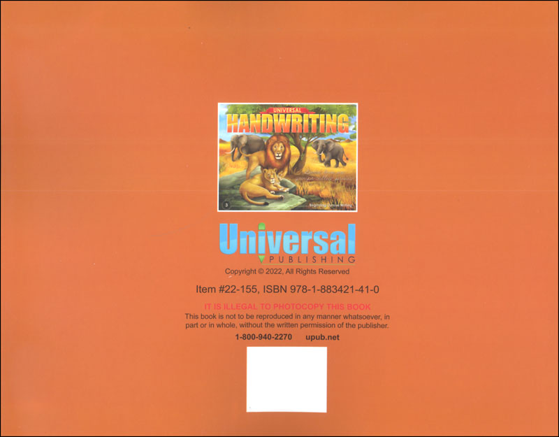 Universal Handwriting Grade 3: Beginning Cursive (2022)