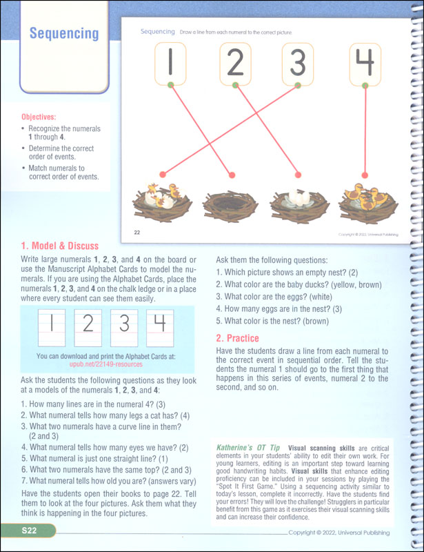 Universal Handwriting Grade EC: Writing Readiness, Teacher Edition (2022)