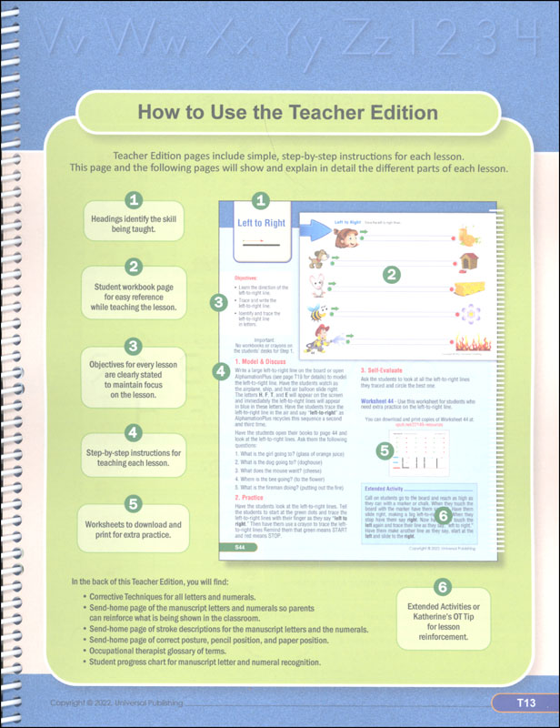 Universal Handwriting Grade EC: Writing Readiness, Teacher Edition (2022)