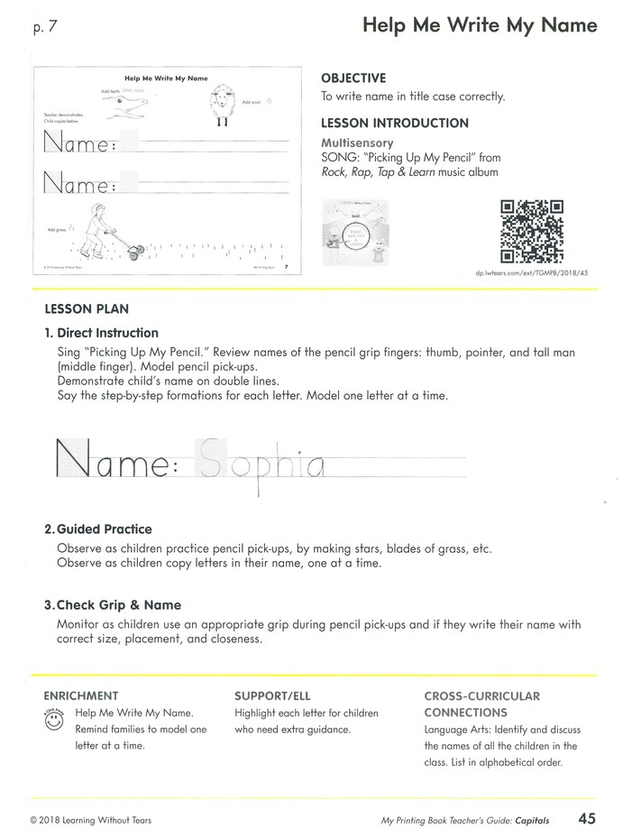 Handwriting Without Tears: Grade 1 My Printing Book Teacher's Guide ...