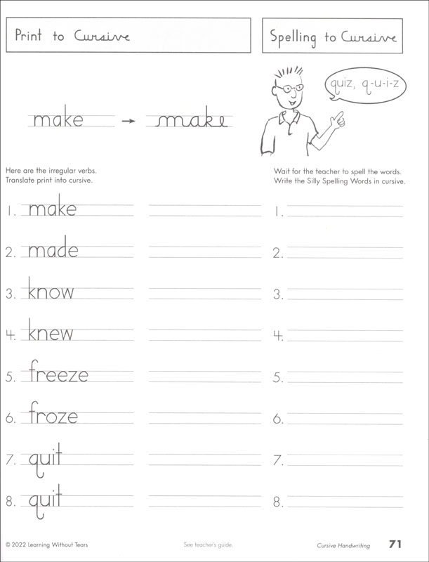 Handwriting Without Tears: Grade 3 Cursive Handwriting Student Workbook ...