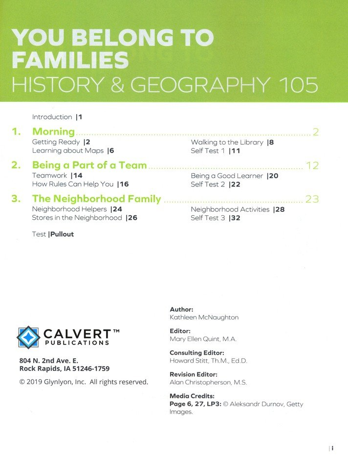 Calvert Education: Grade 1 History & Geography Complete Set