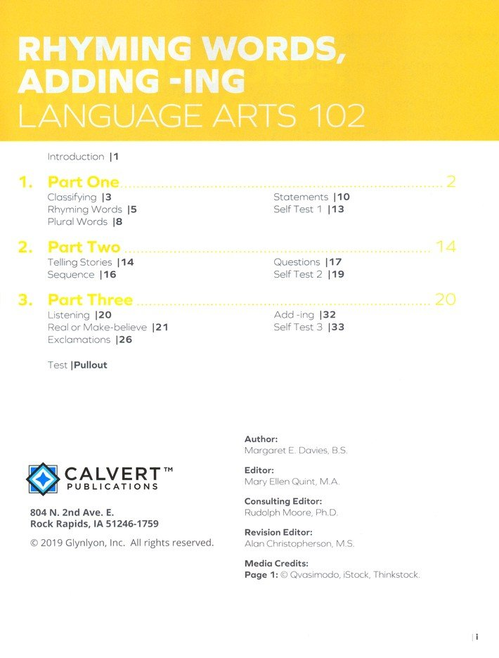 Calvert Education: Grade 1 Language Arts Complete Set