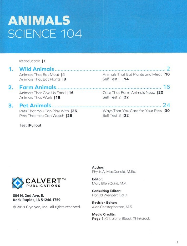 Calvert Education: Grade 1 Science Complete Set