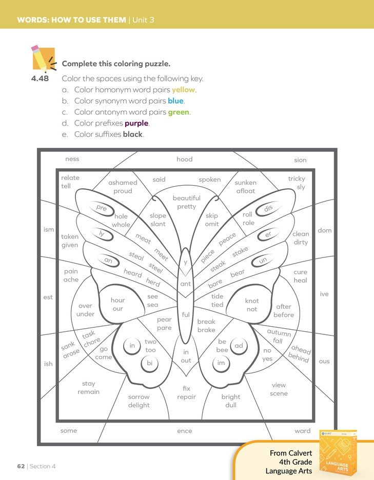 Calvert Education: Grade 4 Four Subject Complete Set