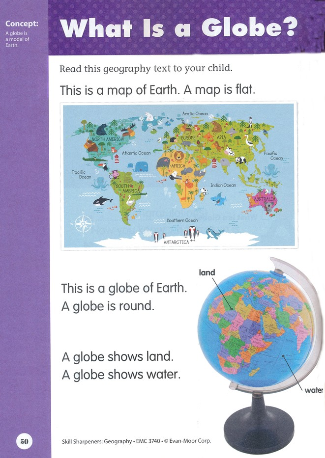 Evan-Moor: Skill Sharpeners: Geography, Gr. K Class Pack
