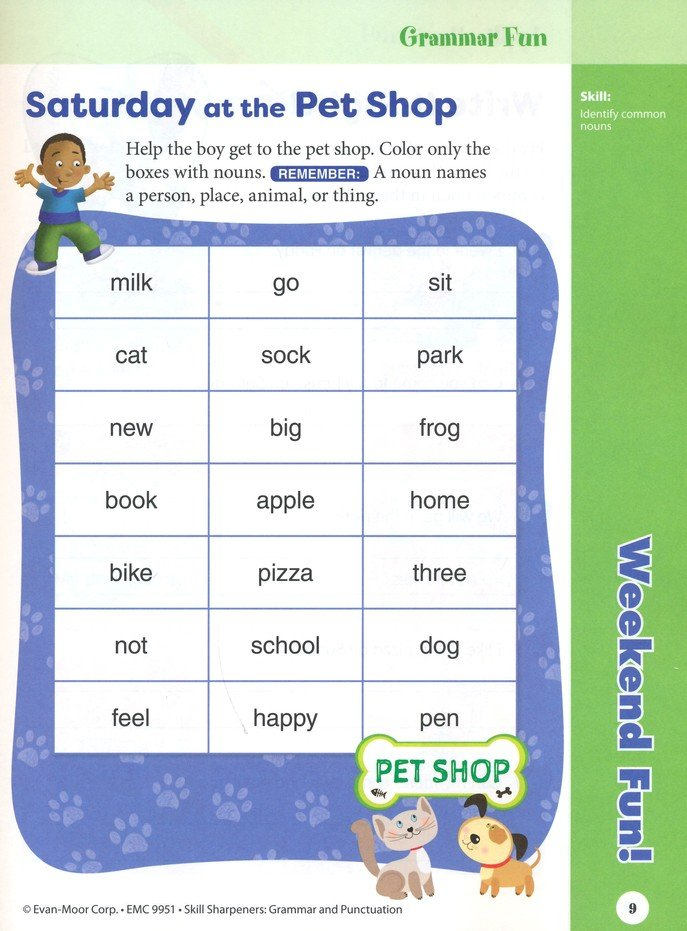 Evan-Moor Skill Sharpeners: Grammar & Punctuation, Grade 1
