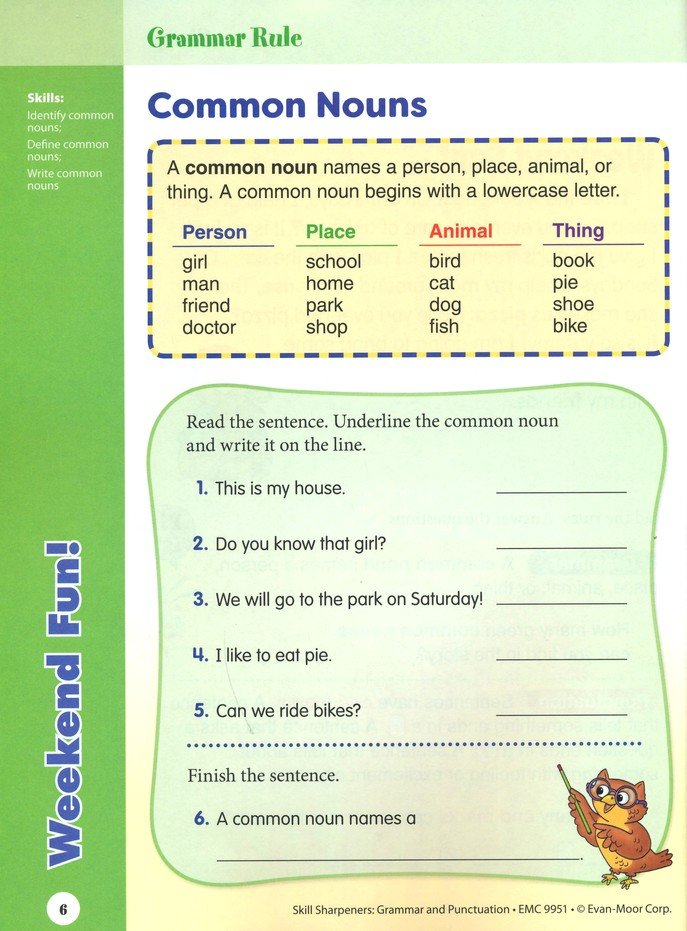 Evan-Moor Skill Sharpeners: Grammar & Punctuation, Grade 1