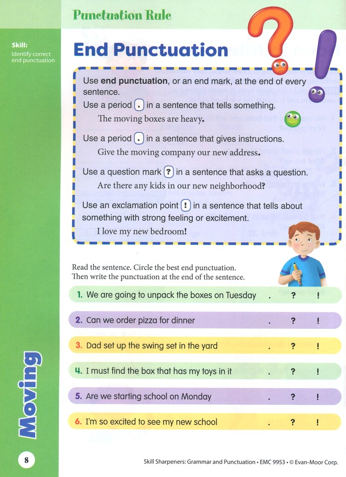 Evan-Moor Skill Sharpeners: Grammar & Punctuation, Grade 3